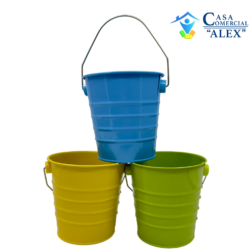 Balde Metálico Decorativo Pequeño | Casa Comercial Alex